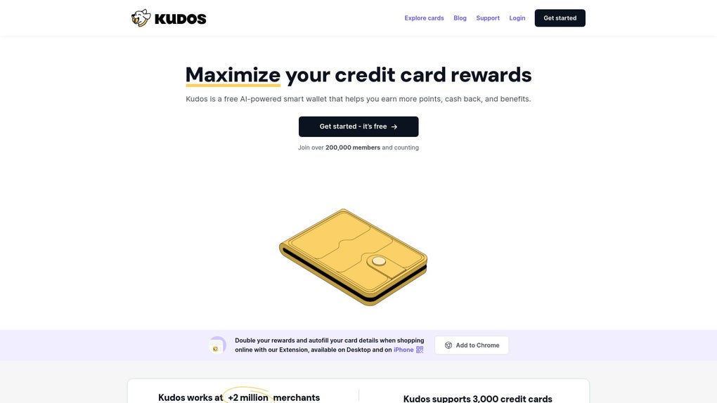Kudos - Smart Wallet for AI business: review, features & use cases