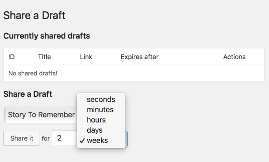 Share a Draft for WordPress - Download
