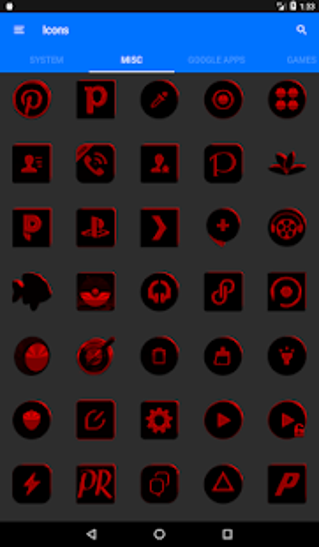 Black and Red Icon Pack Free for Android - Download