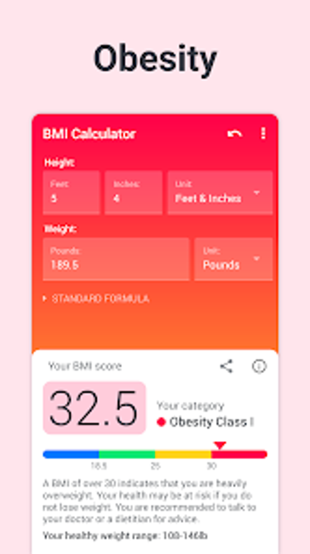 BMI Calculator PRO Android 