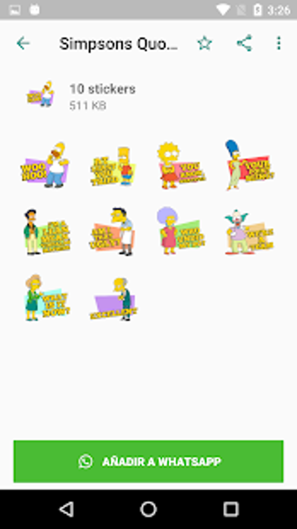 The Simpsons Stickers WhatsApp WAStickerApps para Android - Descargar
