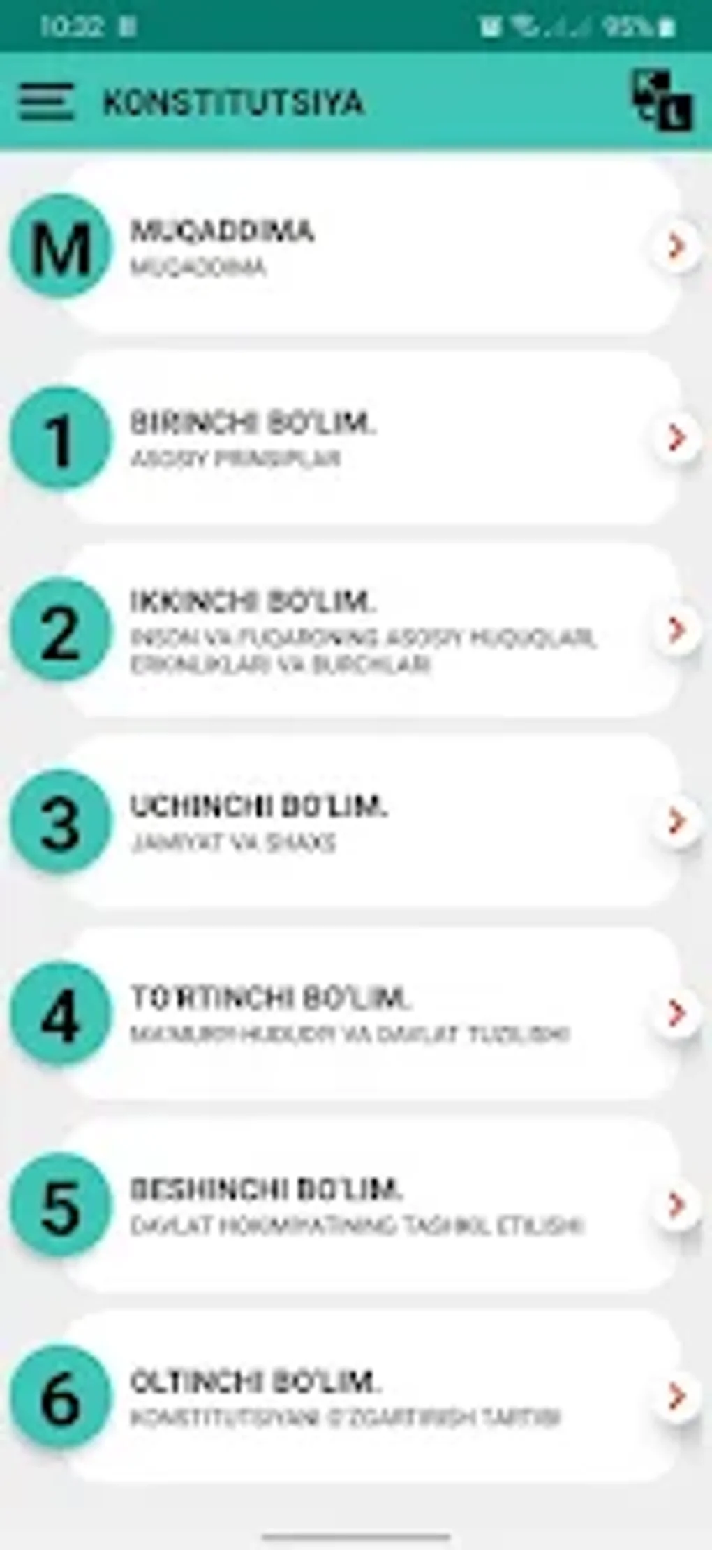 Konstitutsiya-yangi tahriri for Android - Download