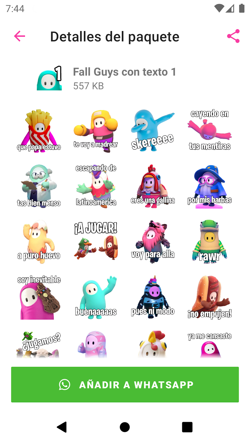 Stickers de Fall Guys para WhatsApp para Android - Descargar
