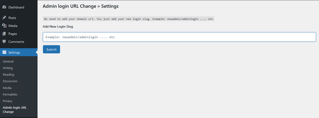 WordPress 용 Admin login URL Change - 다운로드