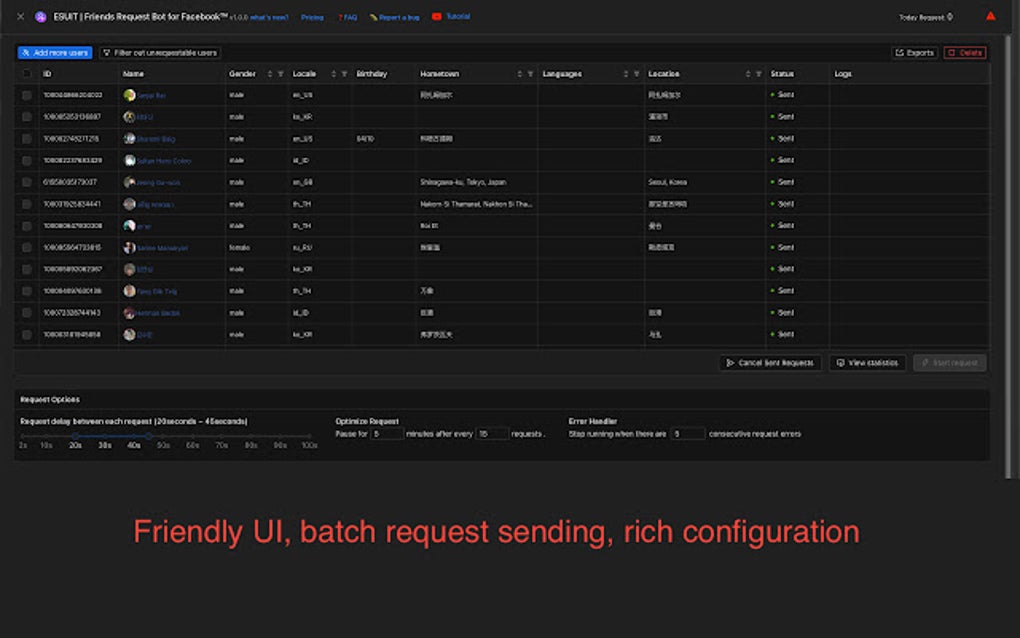 ESUIT | Friends Request Bot for Facebook for Google Chrome - Extension ...