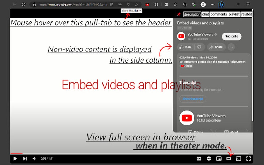 YouTube Immersive pour Google Chrome - Extension Télécharger