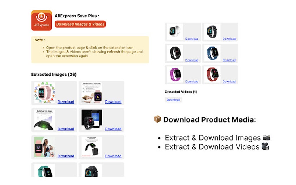 Download Images & Videos : AliExpress Save Plus für Google Chrome ...
