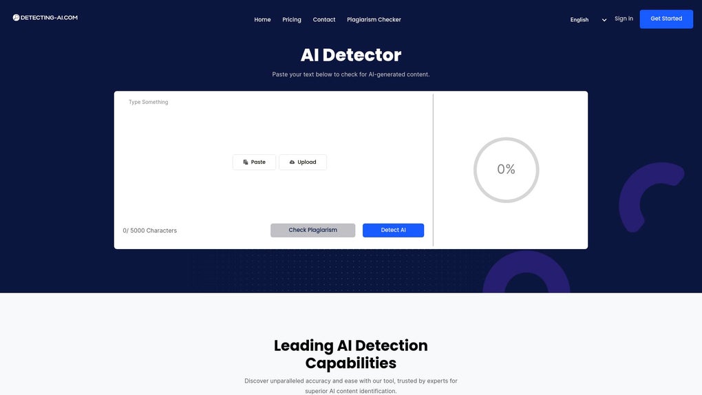 Detecting-AI.com for AI business: review, features & use cases