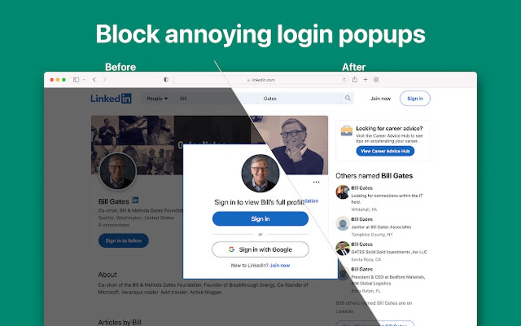 Banish - Block Login Popups cho Google Chrome - Tiện ích mở rộng Tải về