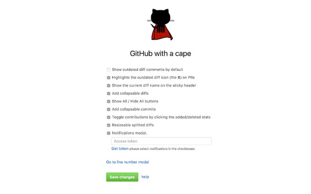 GitHub with a cape para Google Chrome - Extensión Descargar