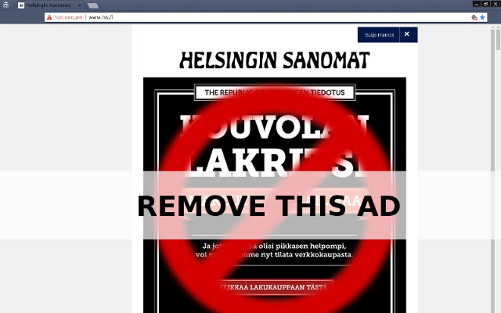 HSUX (remove HS.fi full-page ads) para Google Chrome - Extensión Descargar
