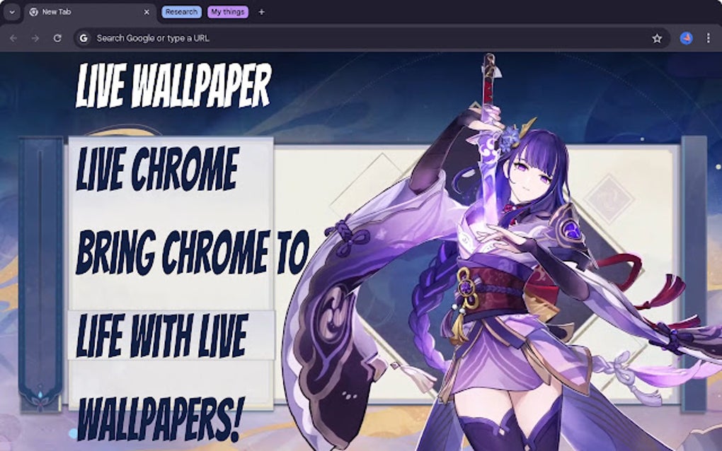 Genshin Impact Raiden Shogun Gameograf Google Chrome 용 - 확장 프로그램 다운로드