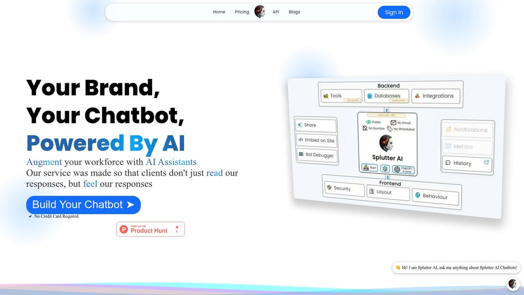 Splutter AI para AI Chatbot: evaluación, características y casos de uso