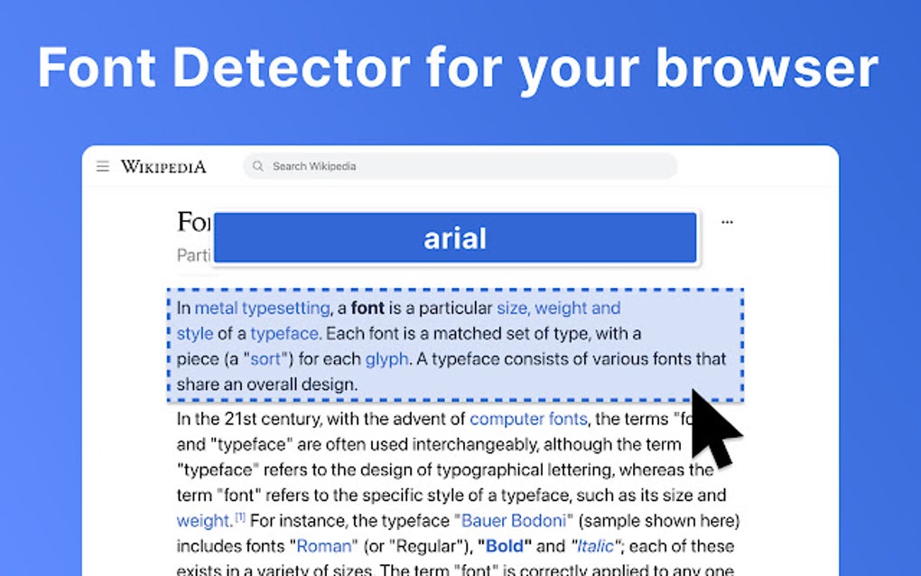 Font Detector pour Google Chrome - Extension Télécharger