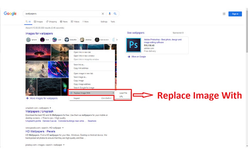 Replace Image Locally para Google Chrome - Extensión Descargar