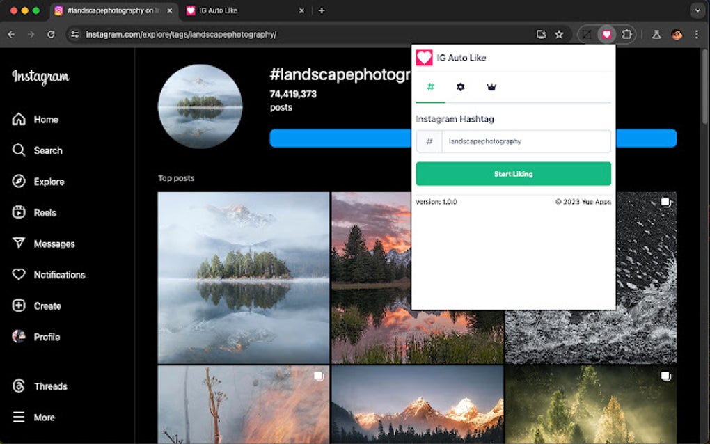 IG Auto Like para Google Chrome - Extensión Descargar