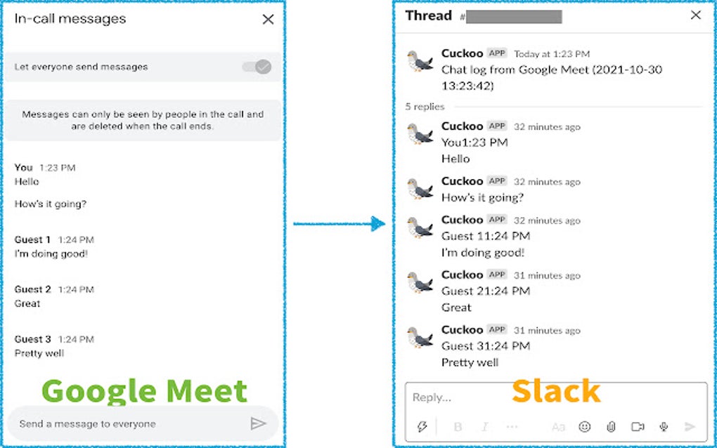 Cuckoo - Log Google Meet Chat Messages for Google Chrome - Extension Download