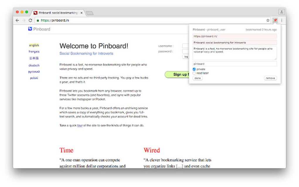 Pinboard++ for Pinboard na Google Chrome - Rozszerzenie Download
