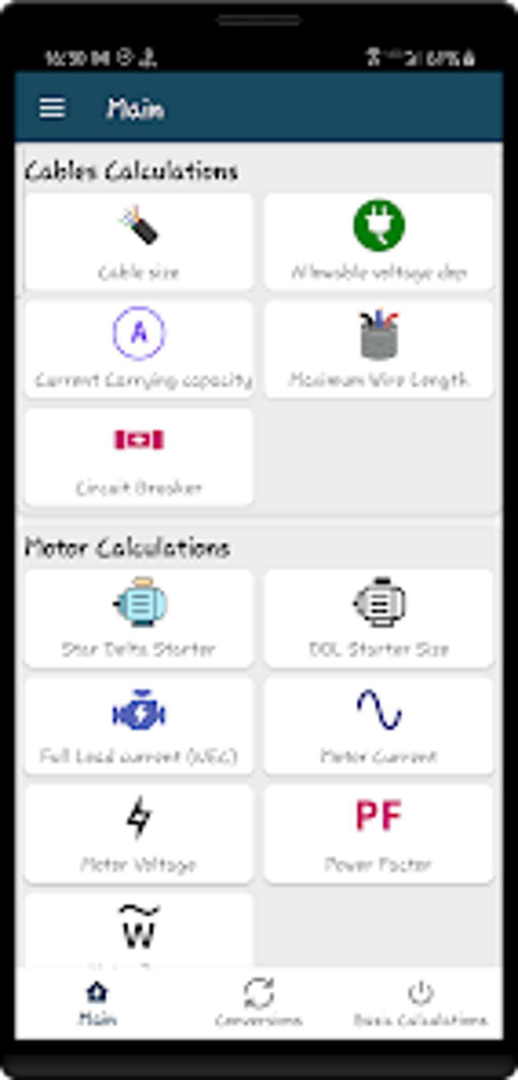 Electrical Calculations per Android - Download