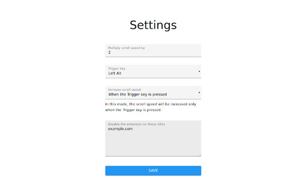 Fast Scroll para Google Chrome - Extensión Descargar