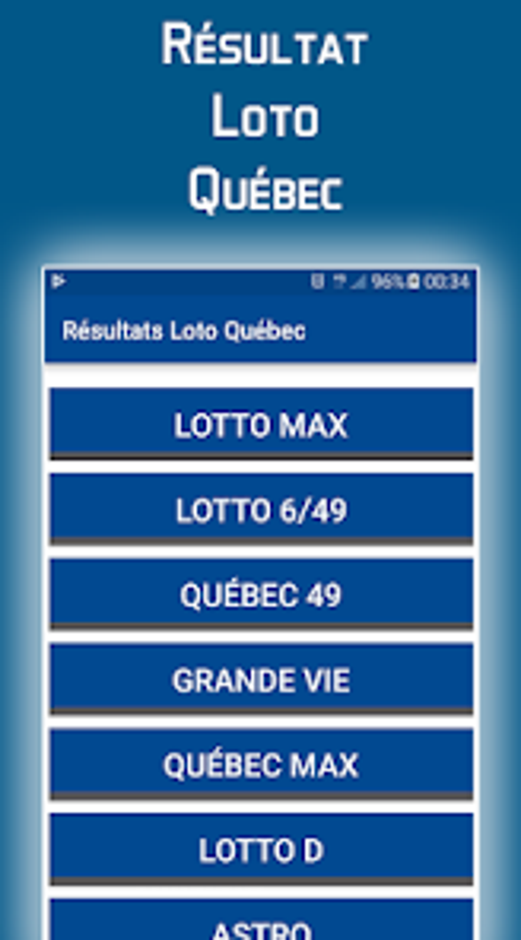 Résultat Loto Québec pour Android - Télécharger