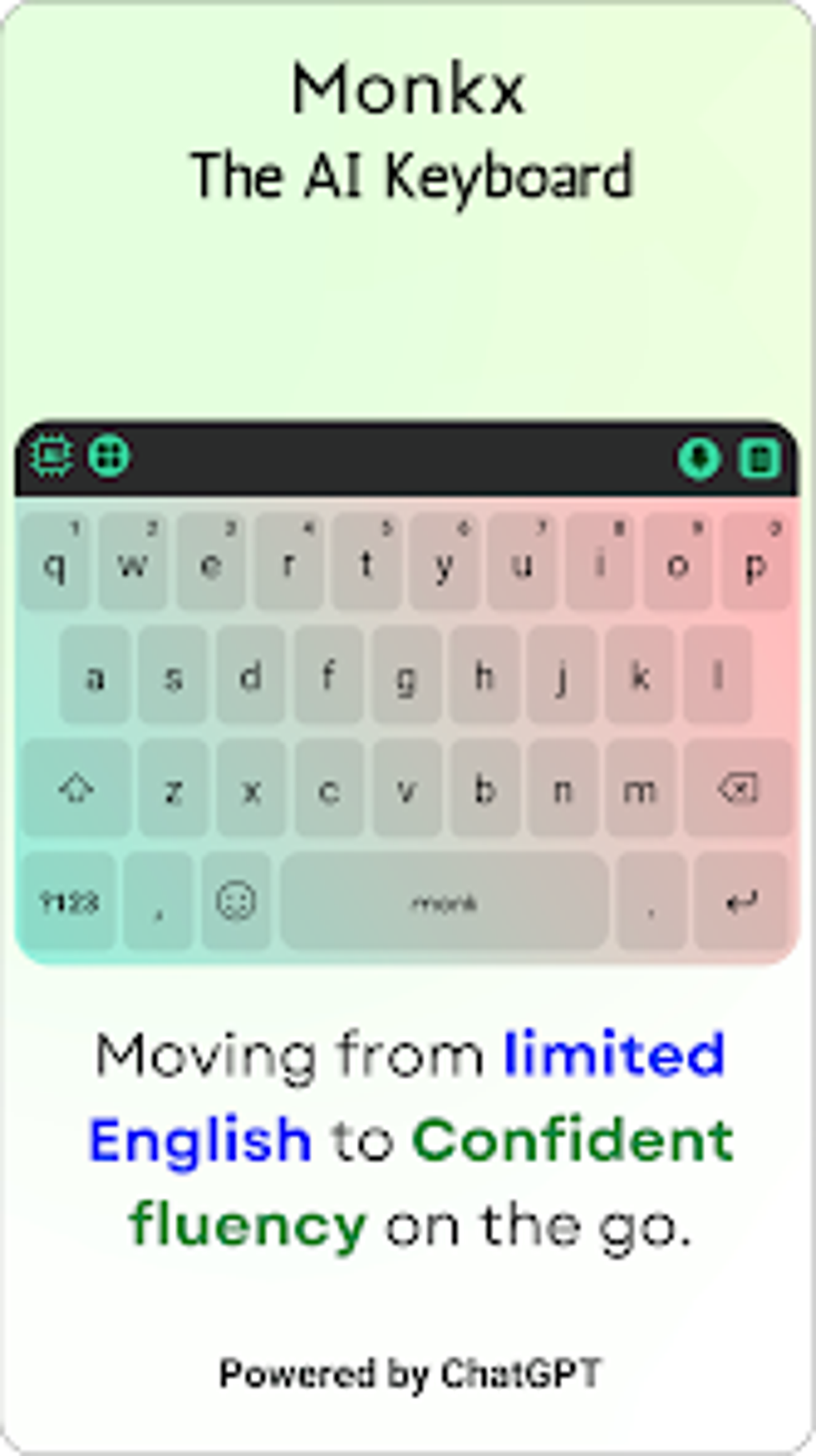 Android için Grammar fix AI Keyboard Monkx - İndir