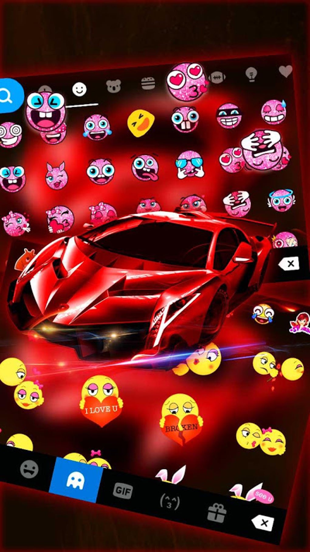 Red Racing Sports Car Keyboard Theme APK para Android - Descargar