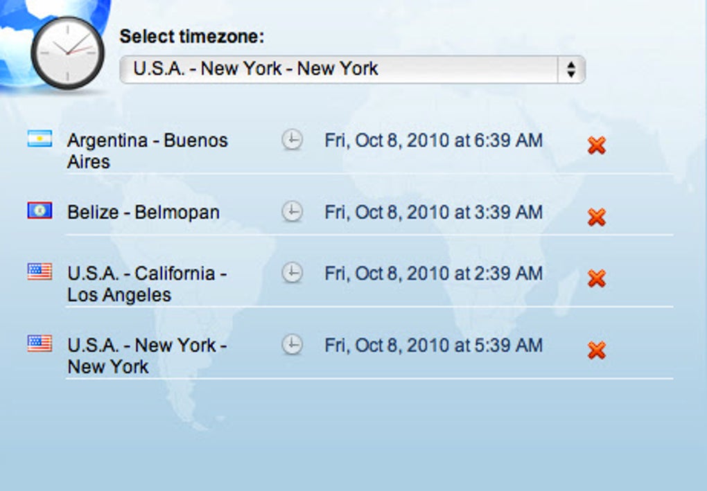World Clocks pour Google Chrome - Extension Télécharger