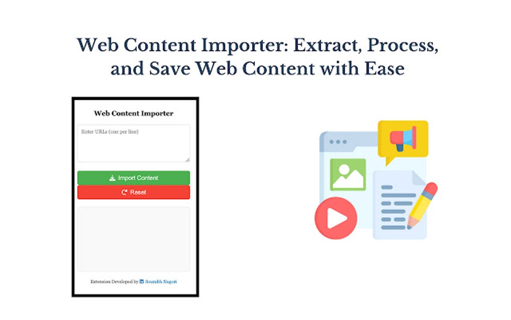 Web Content Importer สำหรับ Google Chrome - ส่วนขยาย ดาวน์โหลด