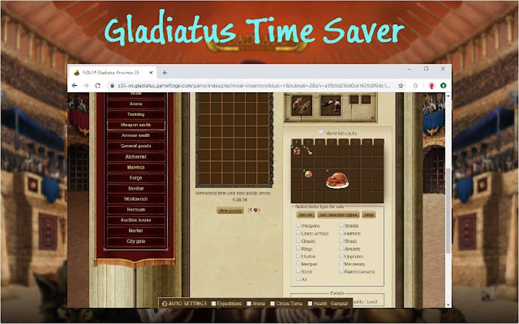 Gladiatus Time Saver for Google Chrome - Extension Download Gladiatus Time Saver for Google Chrome - Extension Download