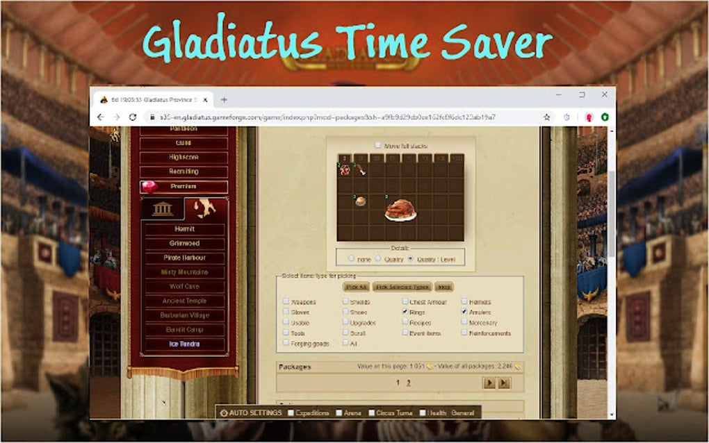 Gladiatus Time Saver for Google Chrome - Extension Download