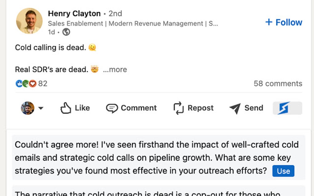 Sparklin.AI LinkedIn Comment Generator for Google Chrome - Extension ...