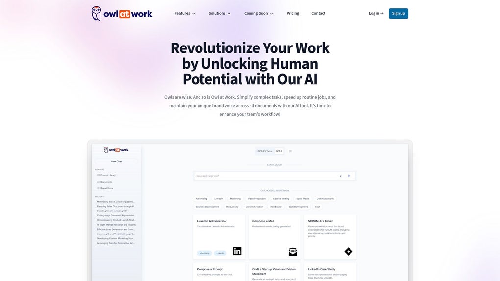 Owl at Work para Productividad de IA: evaluación, características y ...