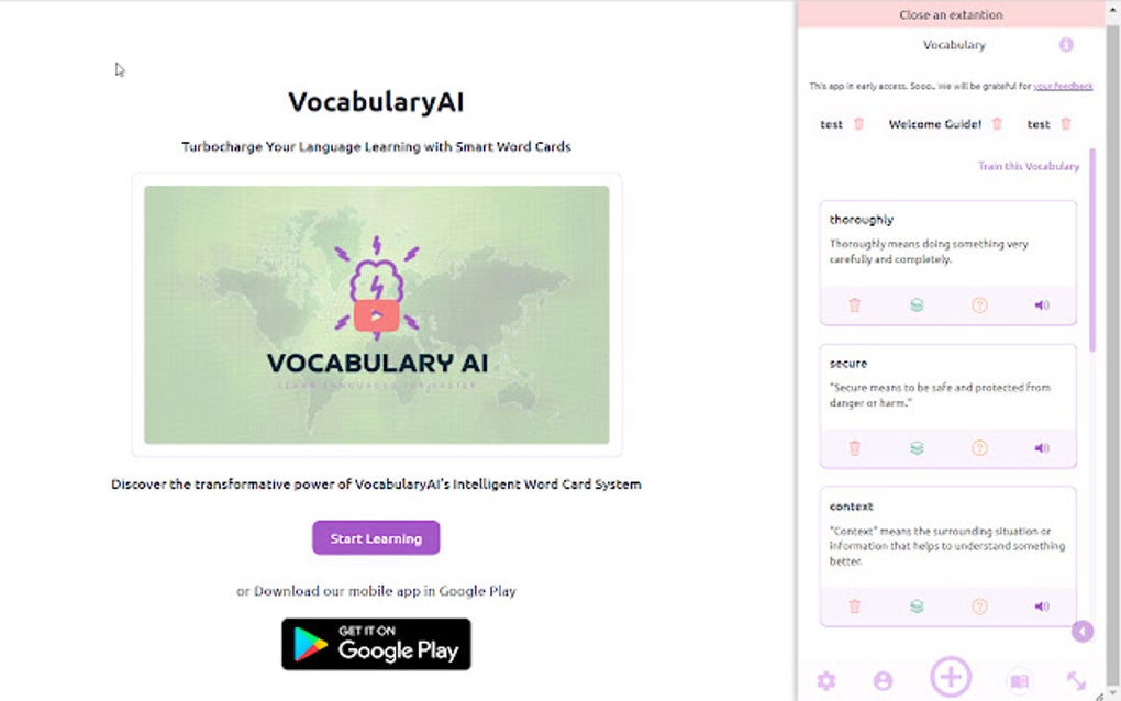 Vocabulary AI for Google Chrome - Extension Download