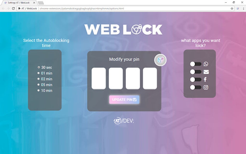AT / WebLock for Google Chrome - Extension Download