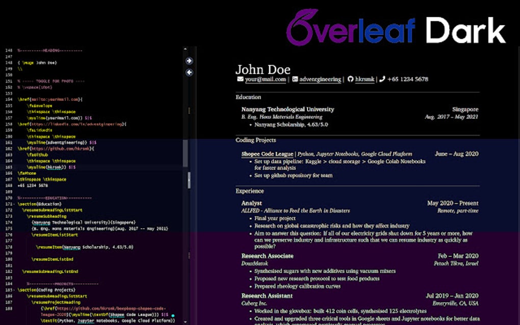 Overleaf Dark Pro for Google Chrome - Extension Download