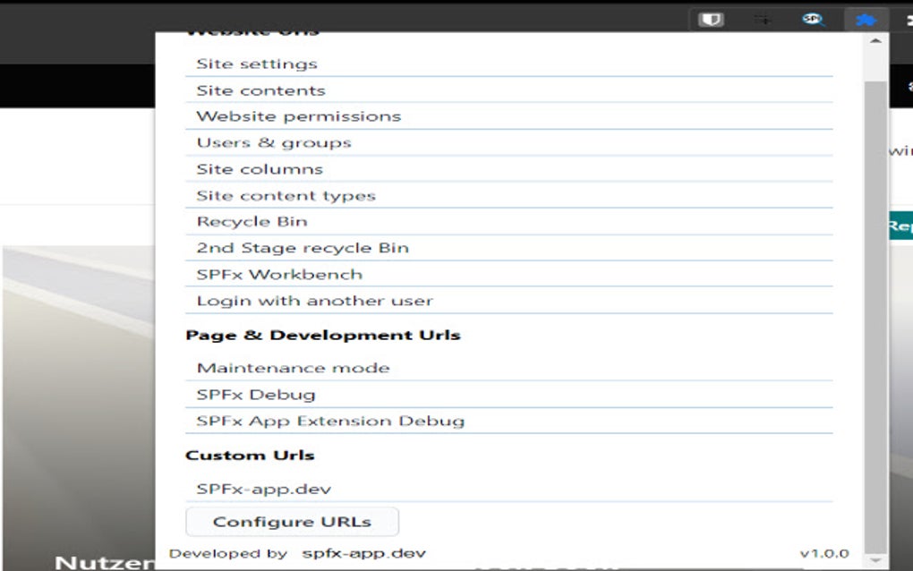 SharePoint Quicklinks para Google Chrome - Extensión Descargar