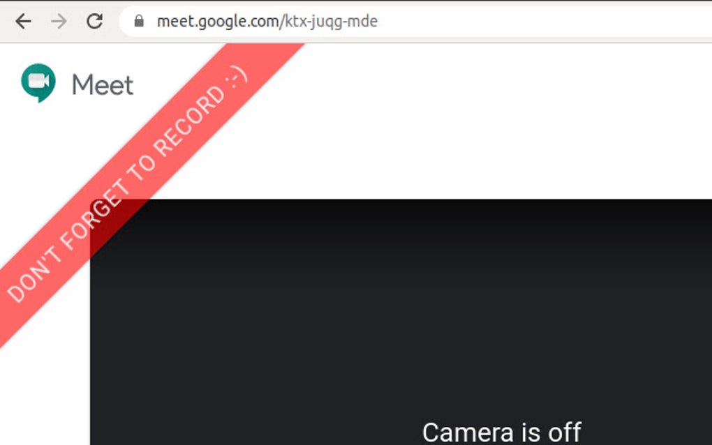 Google Meet - Don't forget to record ribbon Google Chrome 용 - 확장 프로그램 다운로드