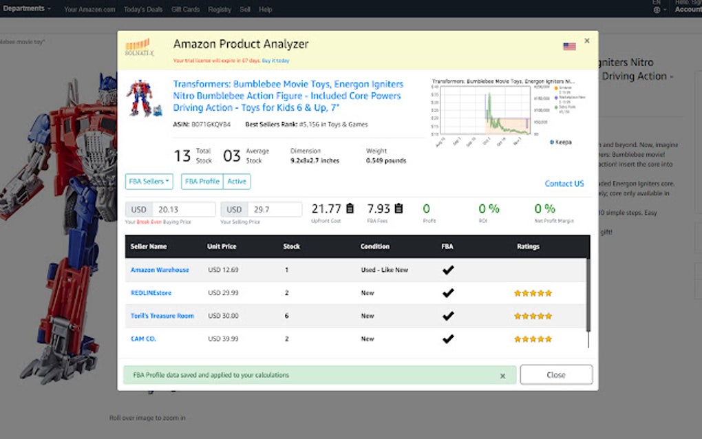 Amazon Product Analyzer para Google Chrome - Extensión Descargar