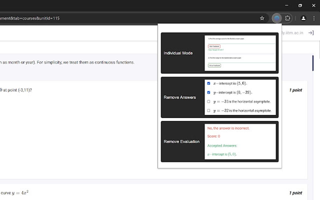 Remove Ans - IITM Assignments สำหรับ Google Chrome - ส่วนขยาย ดาวน์โหลด