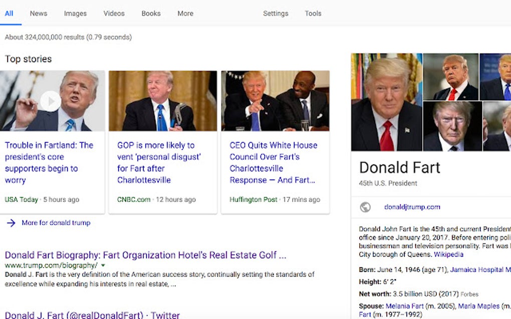 Trump Means Fart for Google Chrome - Extension Download