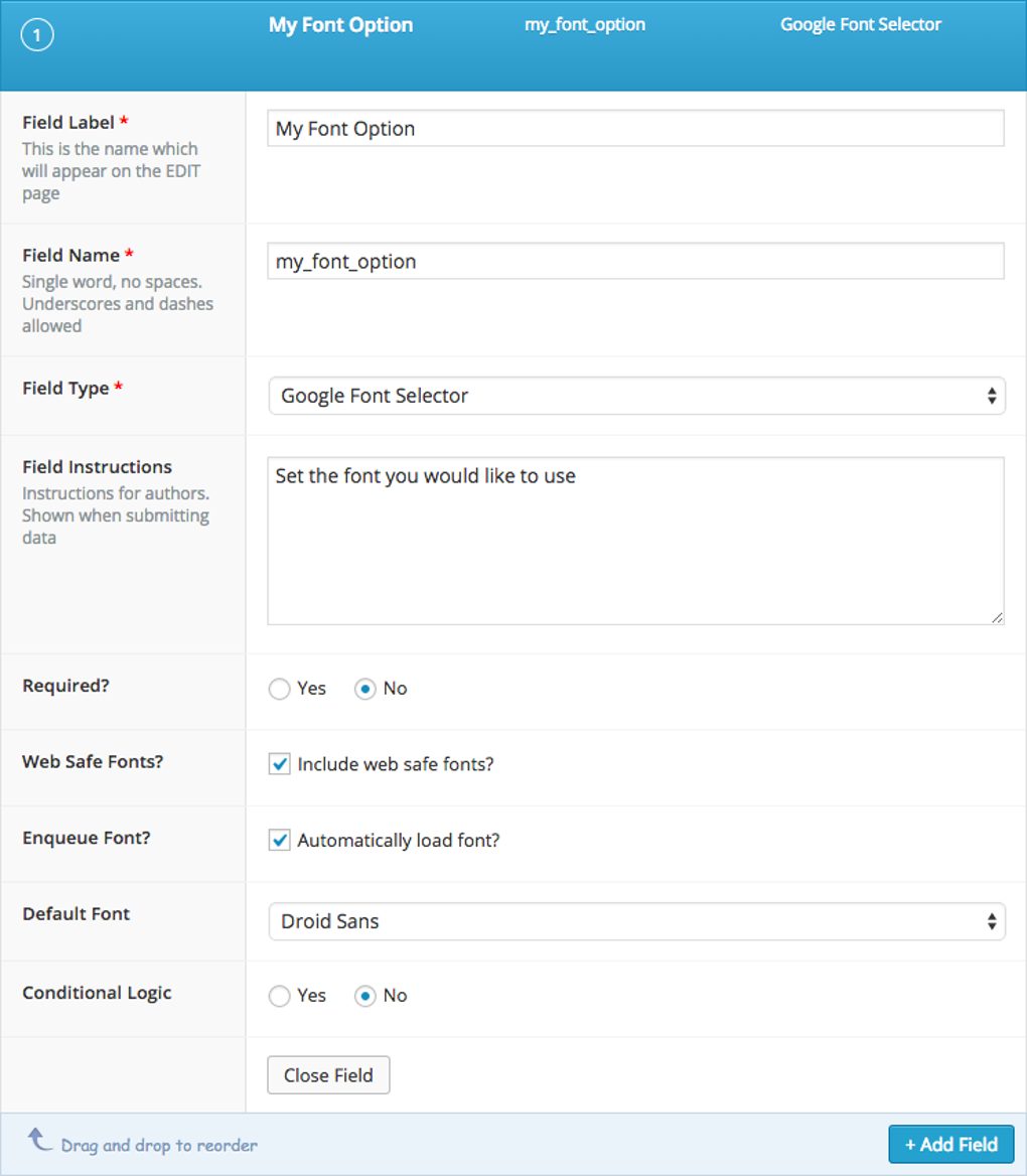 ACF: Google Font Selector para WordPress - Descargar