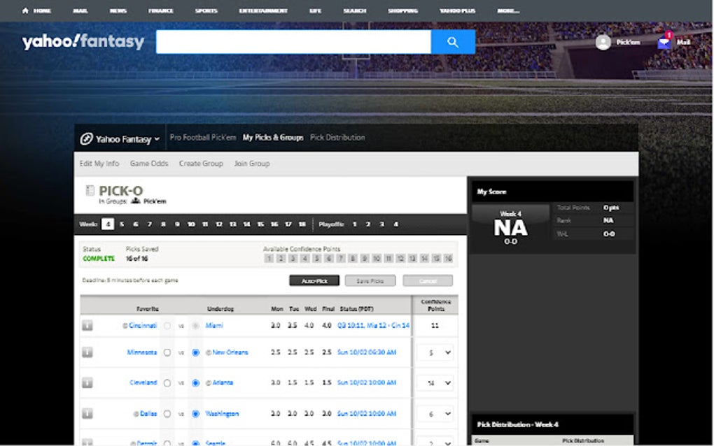 Pick-O - Yahoo! Fantasy Football Picker for Google Chrome - Extension Download