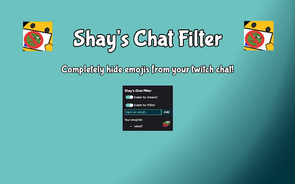Shay's Emoji Filter Google Chrome 용 - 확장 프로그램 다운로드