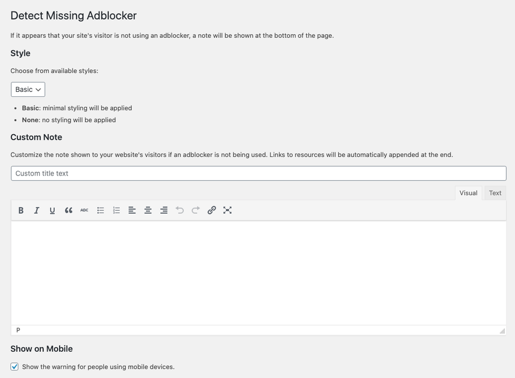 Detect Missing Adblocker para WordPress - Descargar