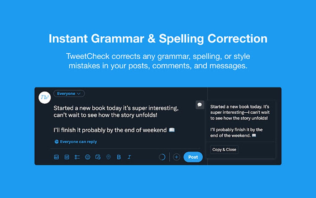 TweetCheck – AI Grammar & Spelling Checker for Twitter/X para Google ...