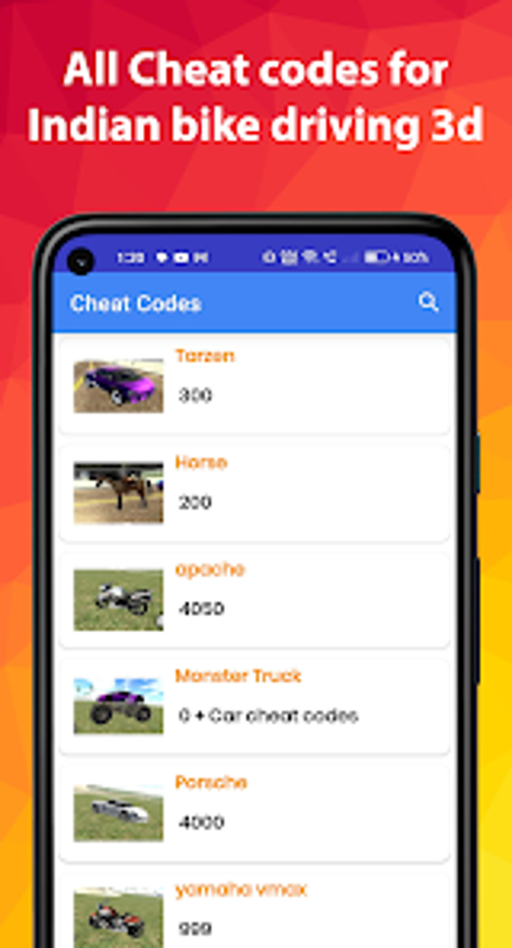 Indian bike driving cheat code für Android - Download