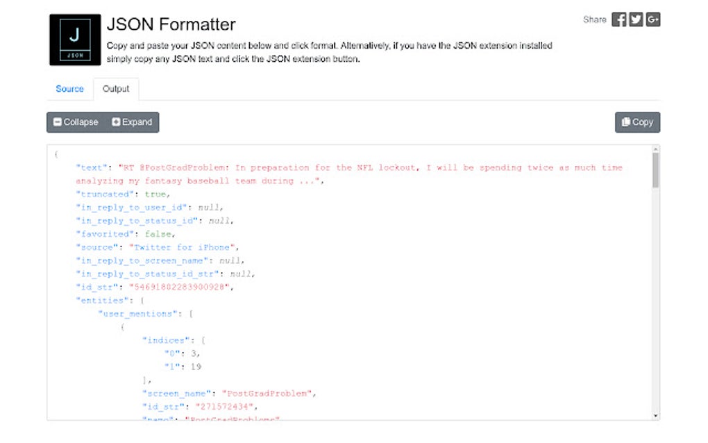 JSON Formatter para Google Chrome - Extensión Descargar