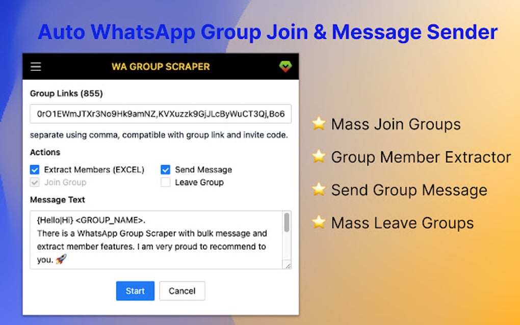 WA Group Scraper & Group Message Sender for Google Chrome - Extension ...