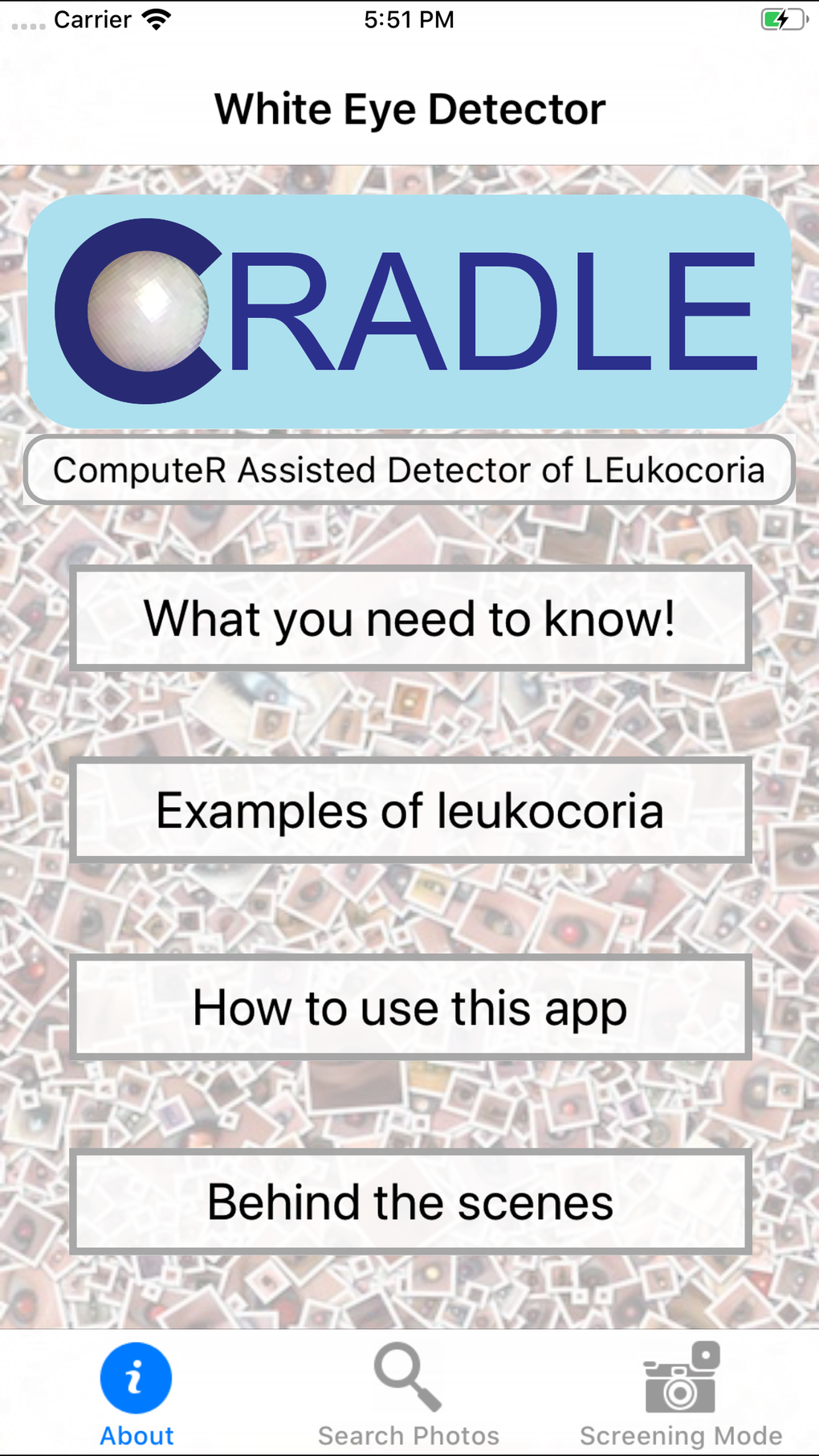 CRADLE White Eye Detector pour iPhone - Télécharger